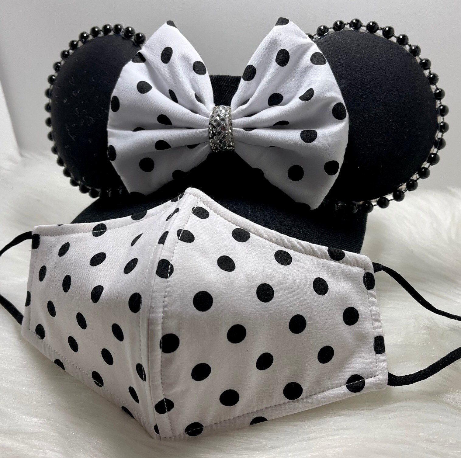 Inspired Minnie Mouse Visor Ears OR With Combo Matching Mask - Etsy