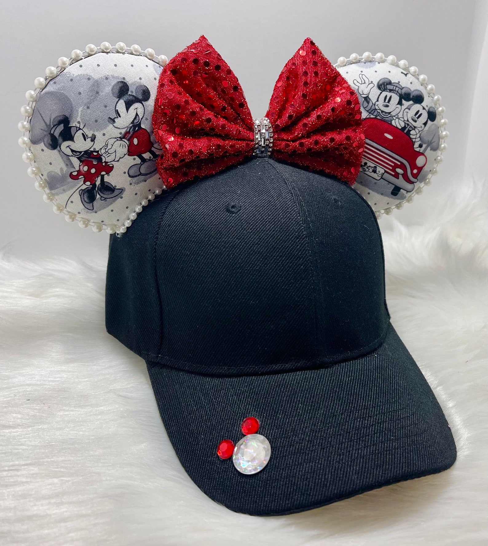 Inspired Vintage Mickey Minnie Mouse Hat Cap Mouse Ears OR | Etsy