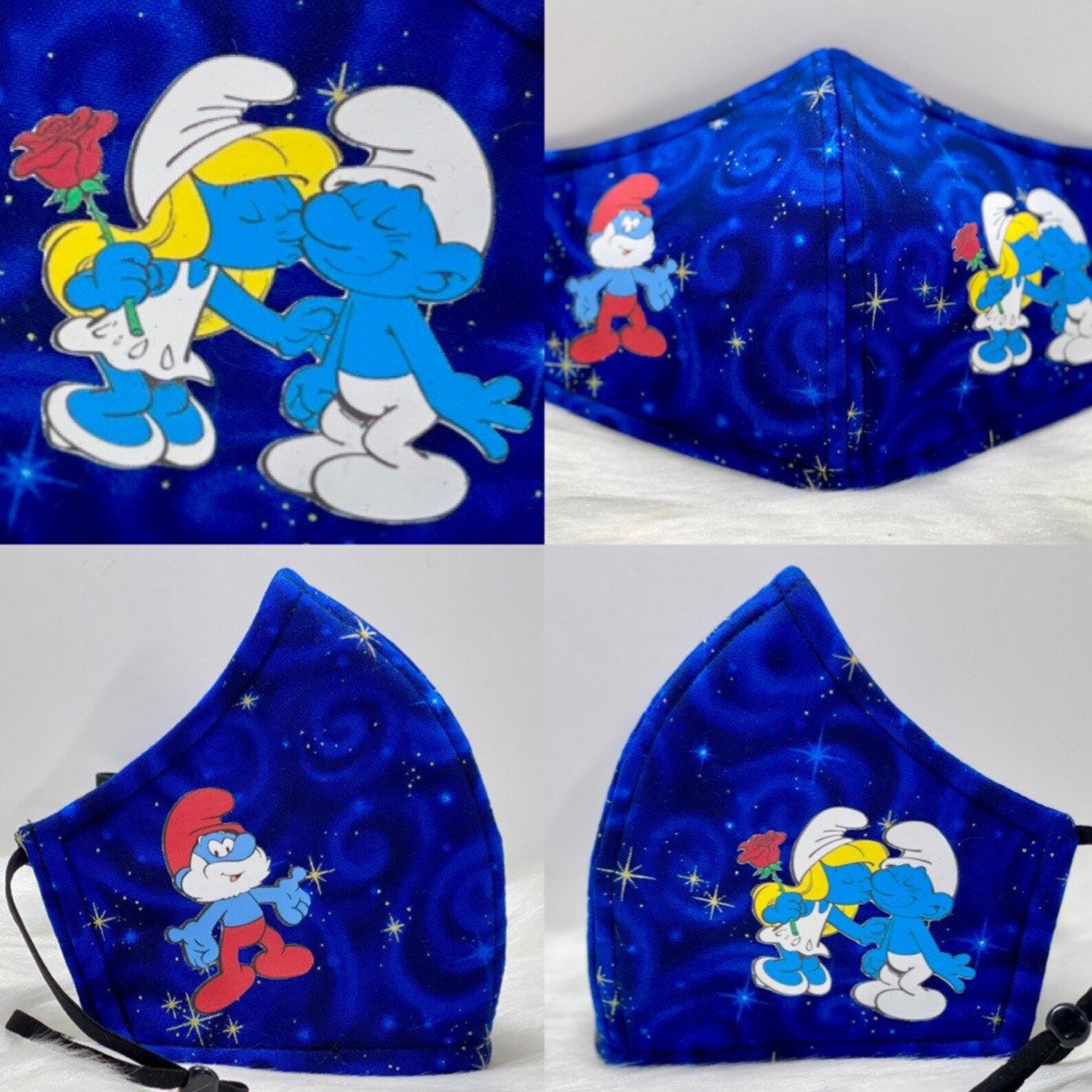 The Smurfs Papa Smurfs Face Mask Face Cover blue | Etsy