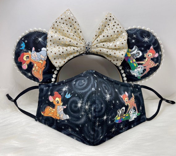 Inspired Bambi Minnie Mouse Ears OR With Combo Matching Mask | Etsy