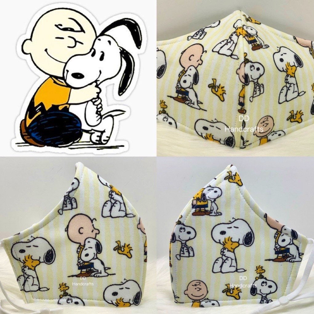Charlie Brown Snoopy Designer Adult Face Mask | Etsy