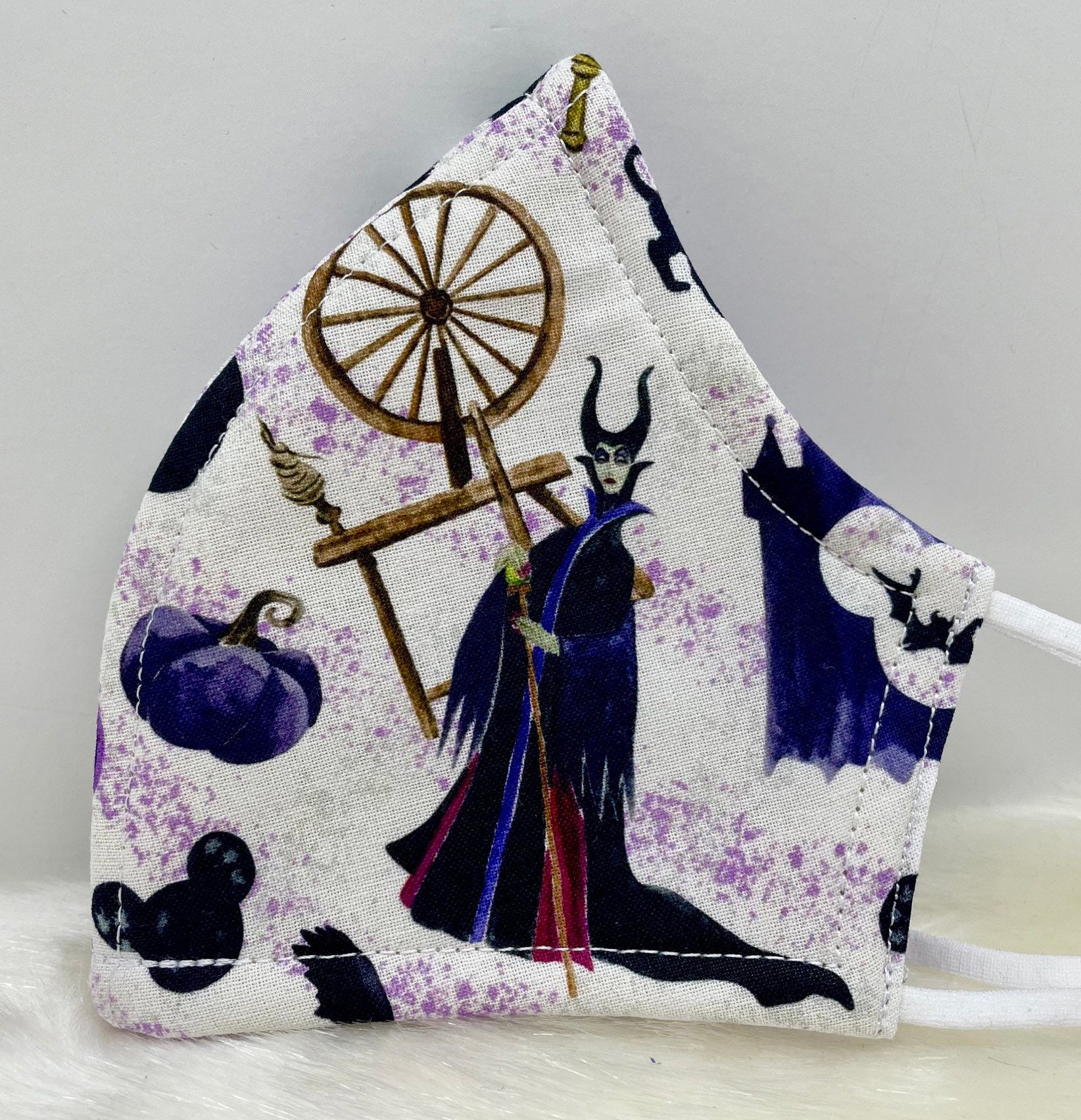 Villians Maleficent Spindle and Castle Face Mask. Custom | Etsy