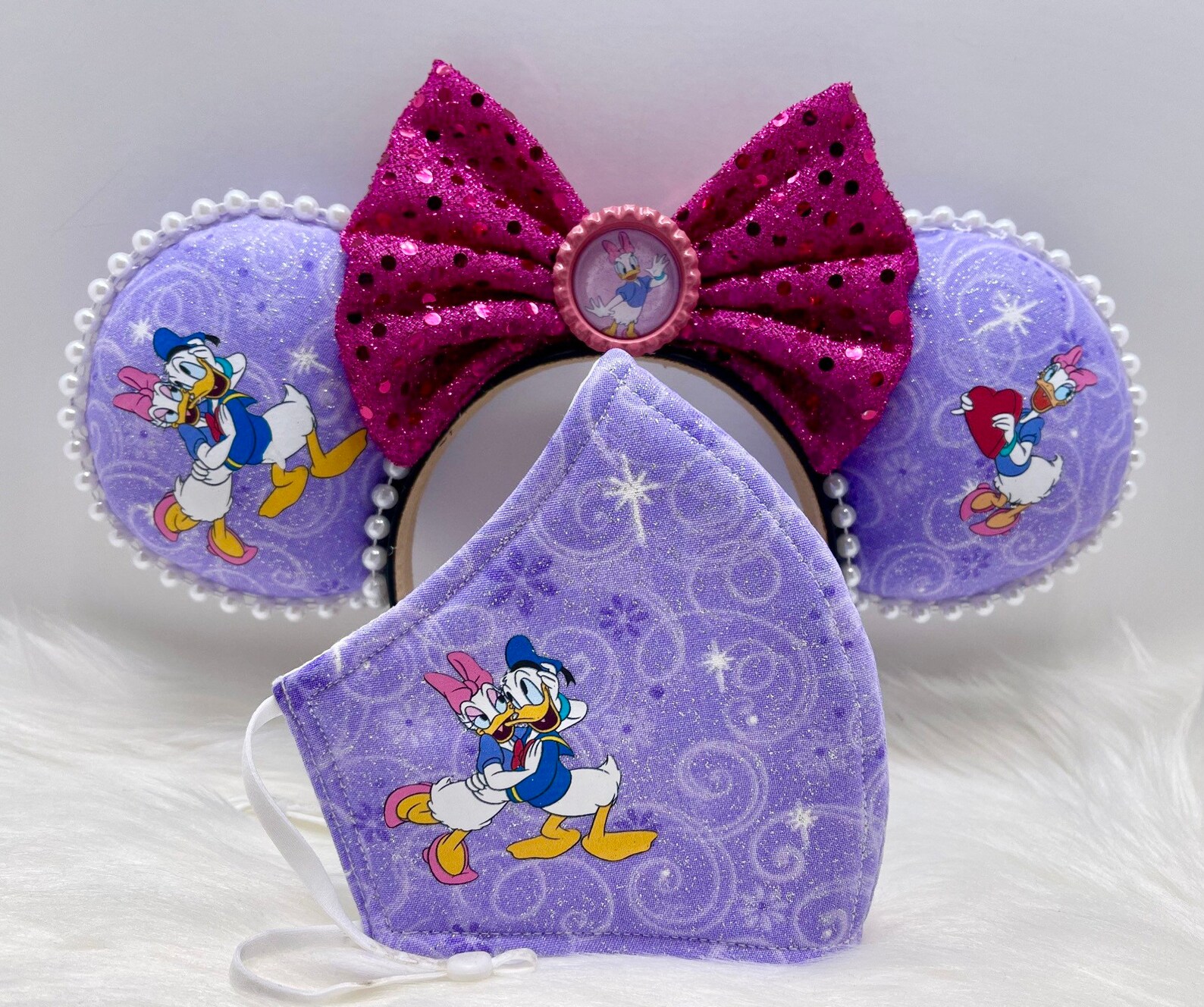 Inspired Donald Daisy Duck Minnie ears matching mask. Mickey | Etsy