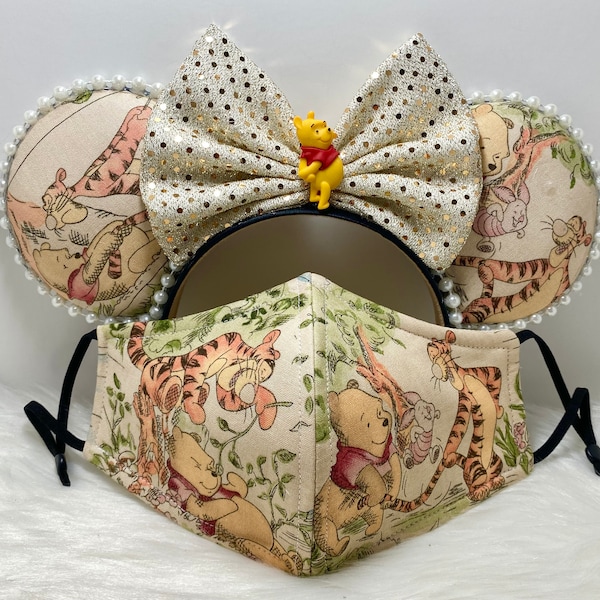Winnie the Pooh Face Mask - Etsy