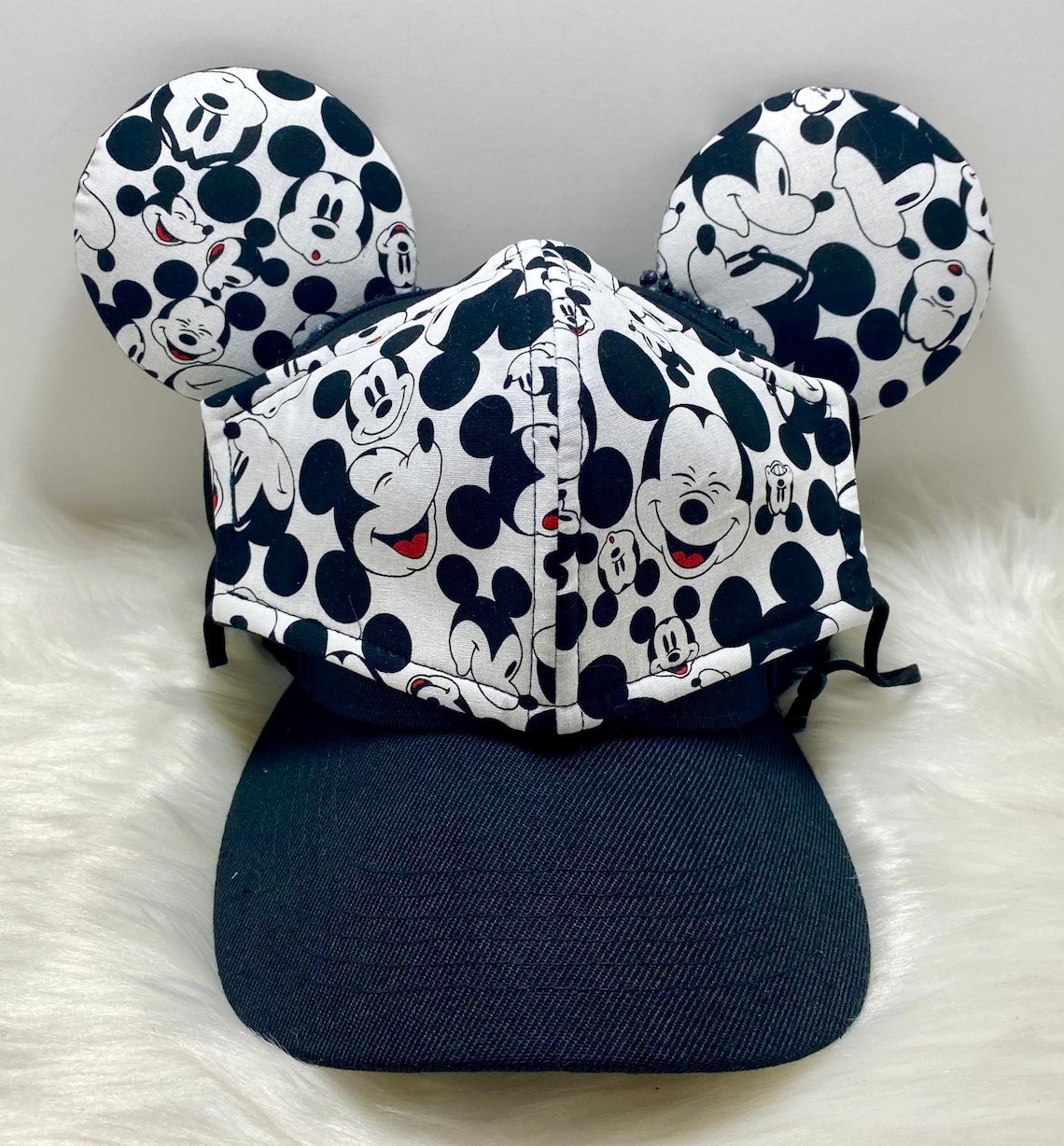 Inspired Mickey Mouse Cap Hat Ears OR With Combo Matching Mask Set ...