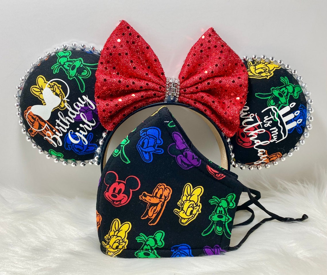 Glow in the Dark Fun Inspired Birthday Minnie Mouse Ears OR With Combo ...