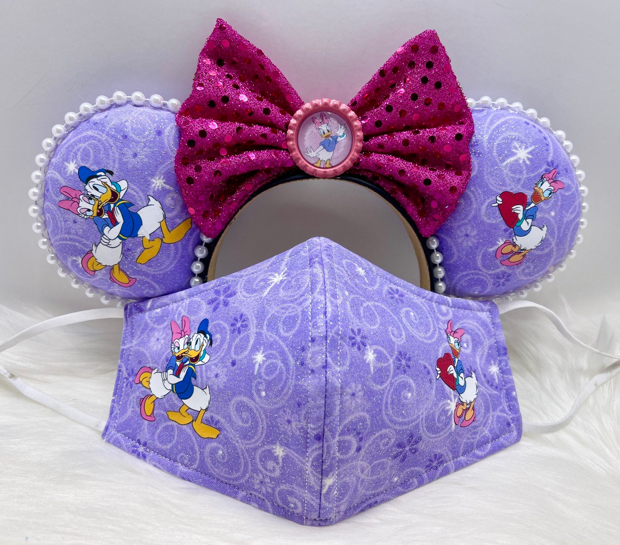 Inspired Donald Daisy Duck Minnie ears matching mask. Mickey | Etsy