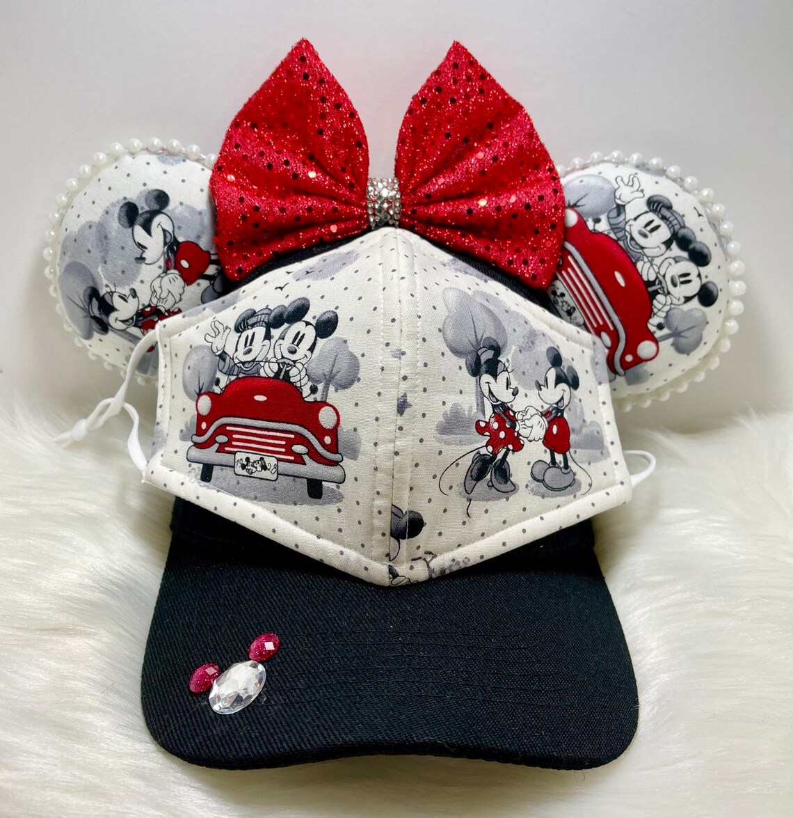 Inspired Vintage Mickey Minnie Mouse Hat Cap Mouse Ears OR - Etsy