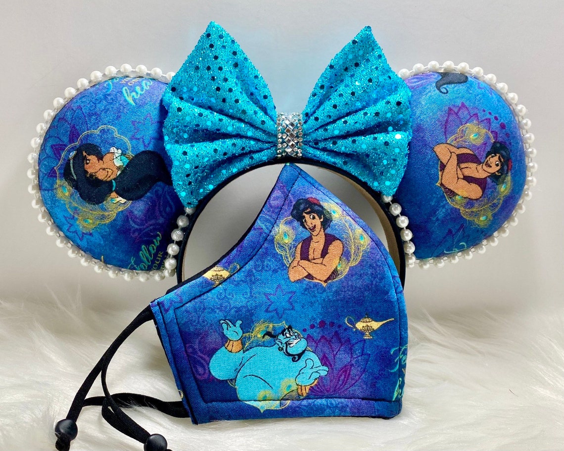 Inspired Aladdin Jasmine Minnie Ears OR Combo Matching Mask | Etsy