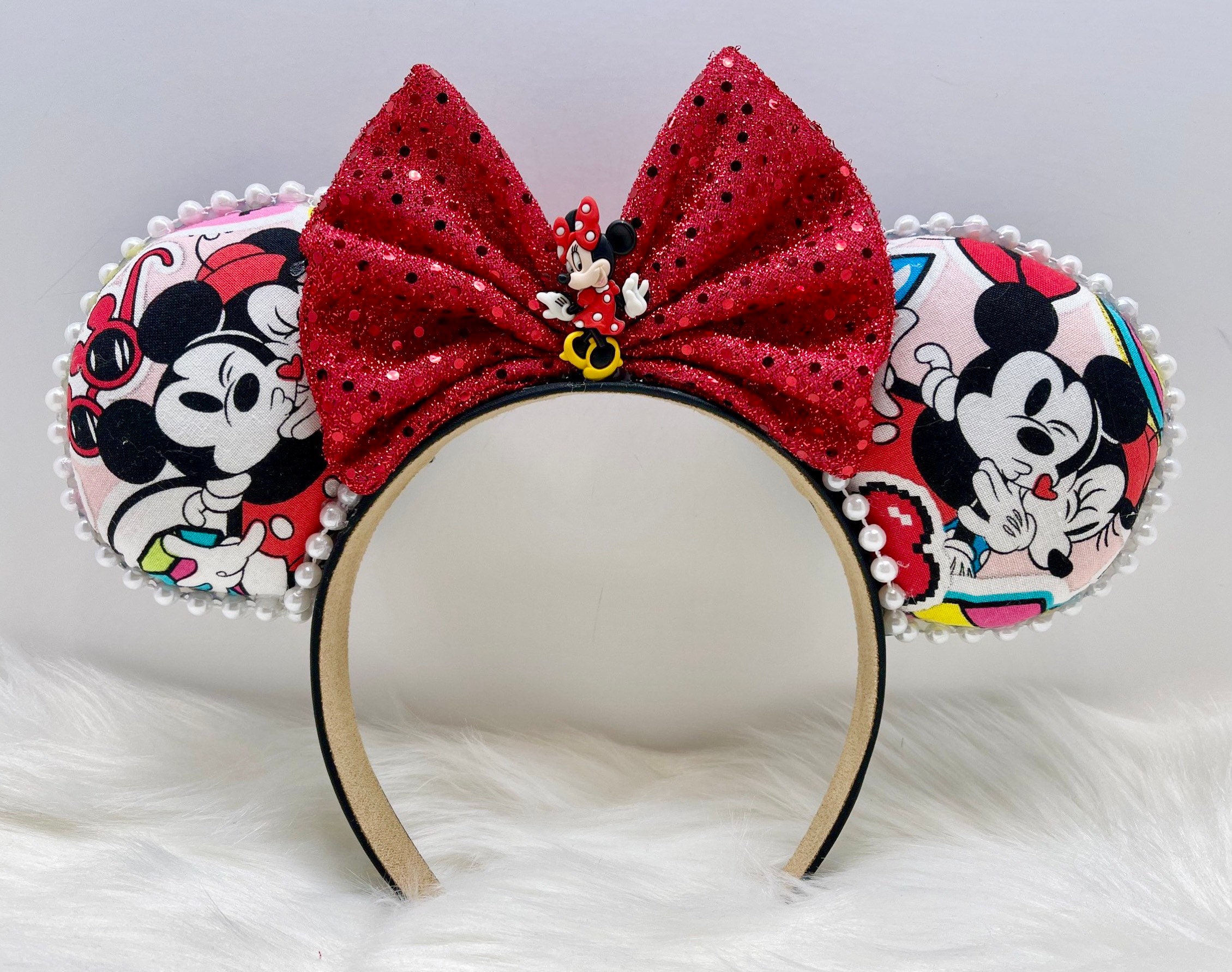 Inspirierte Emoji Mickey Minnie Mouse Ohren ODER mit Kombi passendem ...