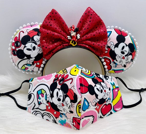 Inspirierte Emoji Mickey Minnie Mouse Ohren ODER mit Kombi | Etsy