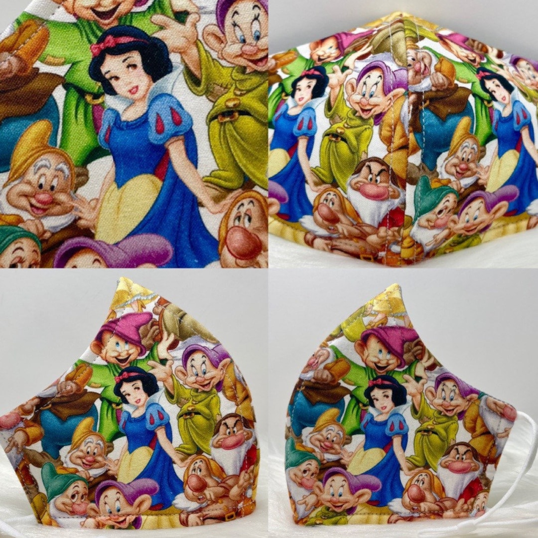 Beautiful Princess Snow White and Seven Dwarfs Face Mask Face - Etsy