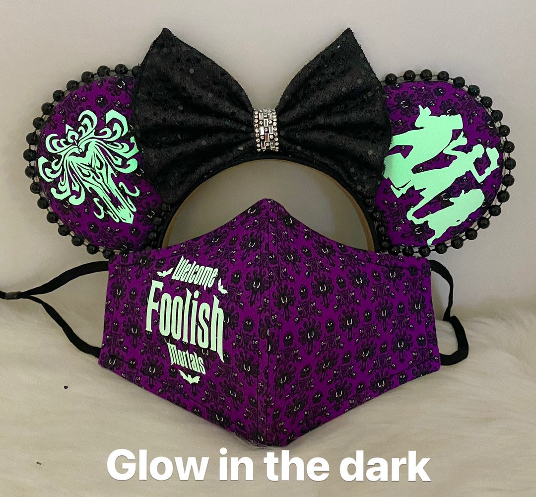 Inspired Minnie Mouse Ears OR With Combo Matching Mask Set Haunted ...