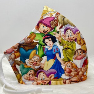 Beautiful Princess Snow White and Seven Dwarfs Face Mask Face - Etsy