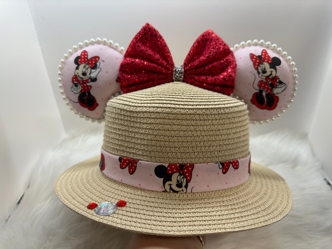 Inspired Dive Minnie Straw Hat, Sun Hat Mouse Ears OR With Combo ...