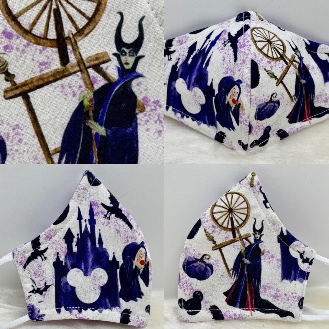 Villians Maleficent Spindle and Castle Face Mask. Custom - Etsy