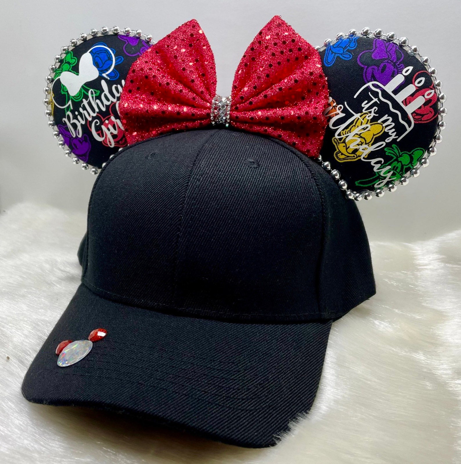 Inspired Vintage Birthday Mickey Mouse Ears OR With Combo Matching Mask ...