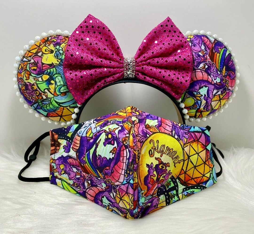 Inspired Figment Epcot Minnie Ears OR With Combo Matching Mask - Etsy