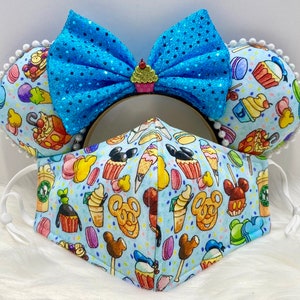 Inspired Mickey Minnie Famous Snacks Ears OR With Combo Matching Mask ...