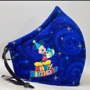 Birthday Mickey Celebration Face Mask blue - Etsy