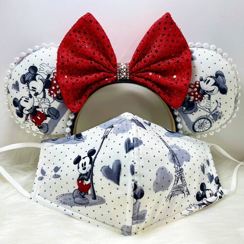 Inspired Minnie Mouse Ears OR Combo Matching Mask Set Lonely - Etsy