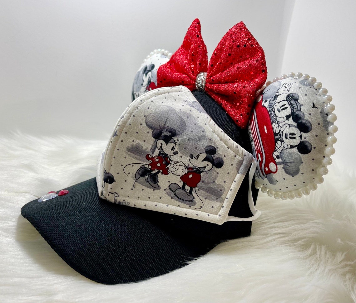 Inspired Vintage Mickey Minnie Mouse Hat Cap Mouse Ears OR - Etsy