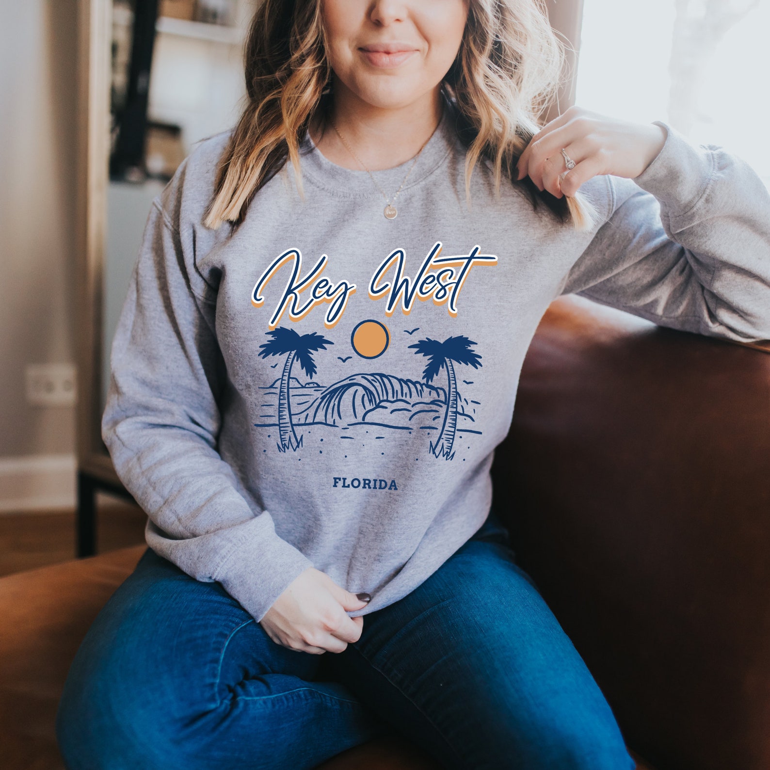 Key West Crewneck Sweatshirt Key West Florida Sweatshirt Retro | Etsy