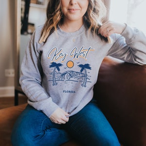 Key West Crewneck Sweatshirt Key West Florida Sweatshirt Retro Key West ...