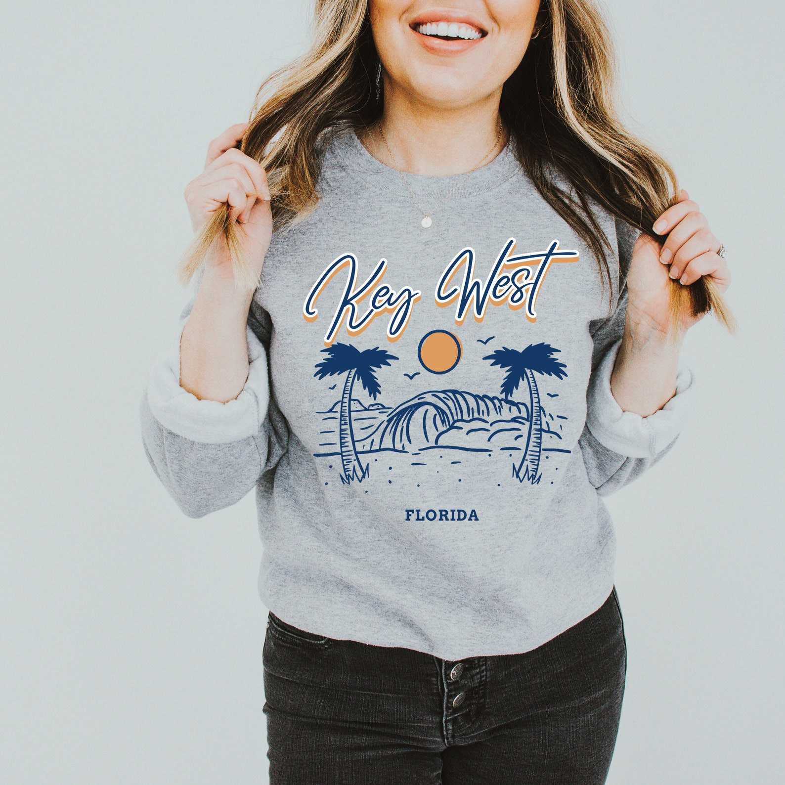 Key West Crewneck Sweatshirt Key West Florida Sweatshirt Retro - Etsy