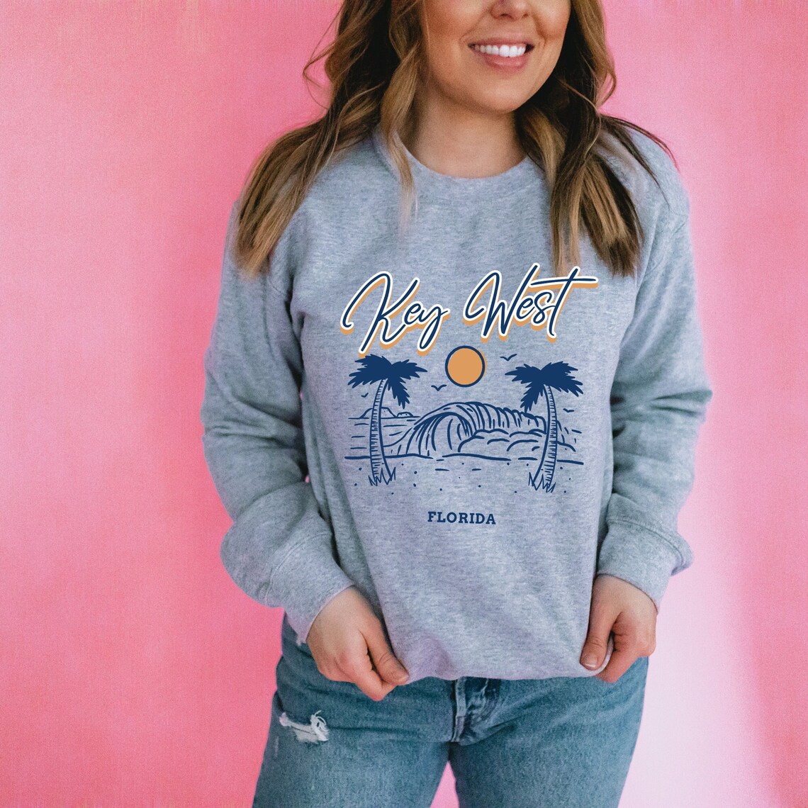 Key West Crewneck Sweatshirt Key West Florida Sweatshirt Retro | Etsy