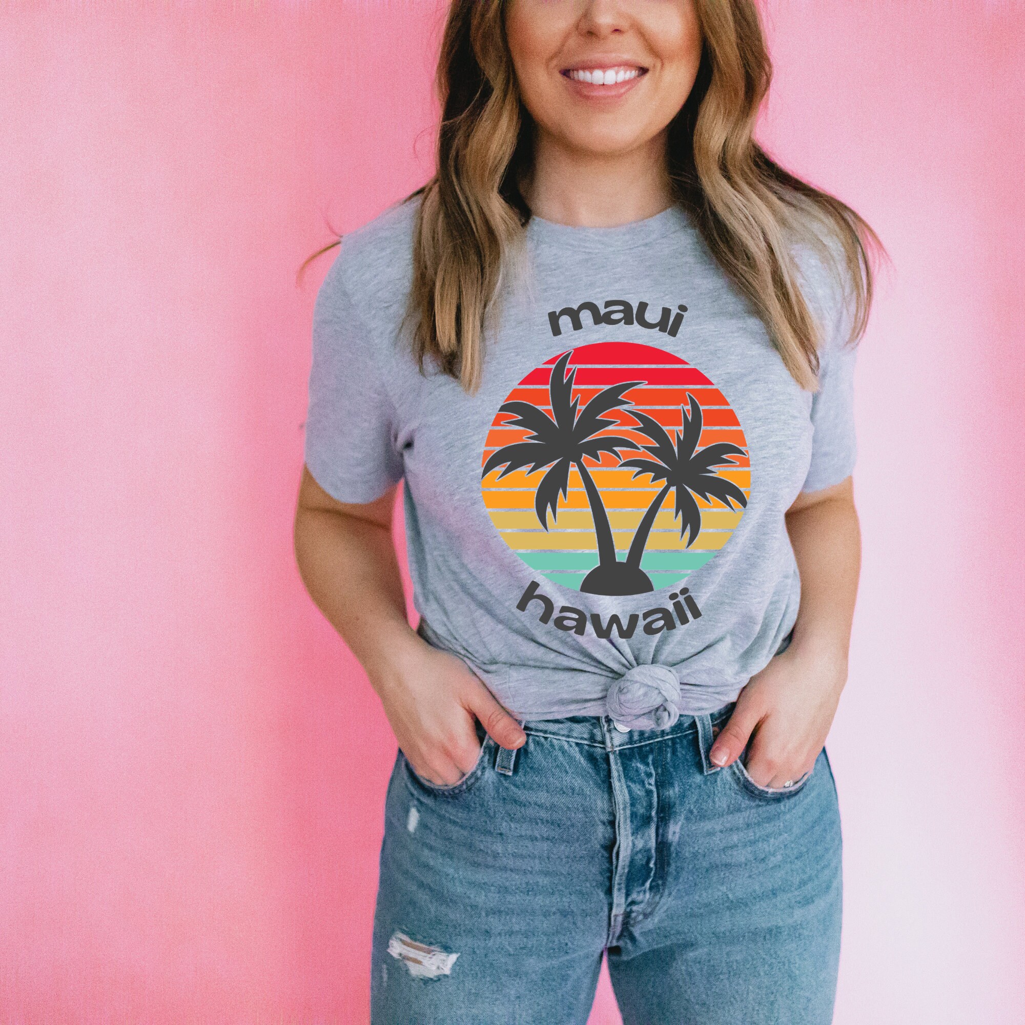 Retro Maui Hawaii Palm Trees Vacation T-Shirt Mens Maui Shirt | Etsy