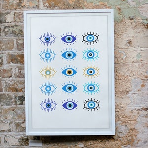 Evil Eye Poster Evil Eye Decor Evil Eye Wall Decor Evil Eye Print Indie ...