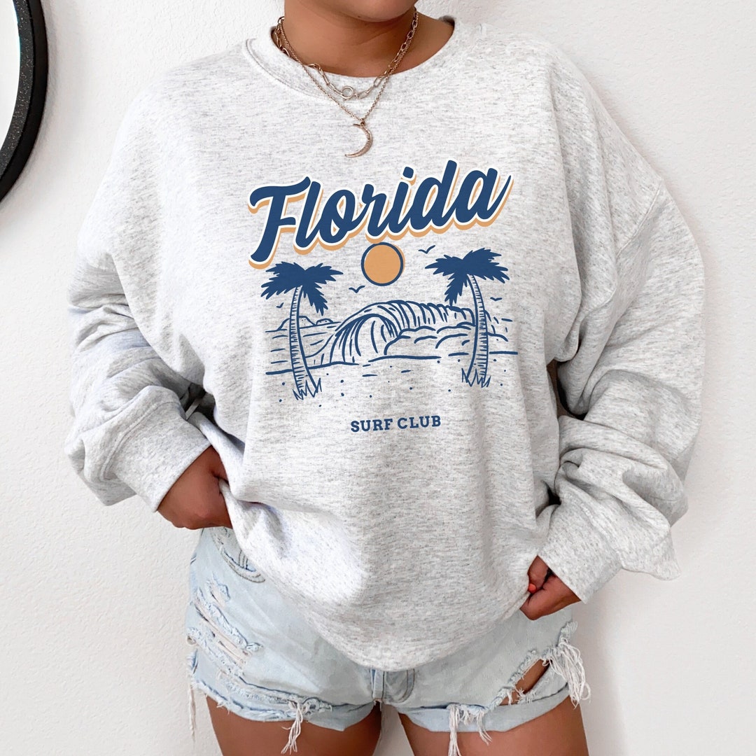 Florida Sweatshirt Preppy Sweatshirt Clearwater Crewneck Beach ...