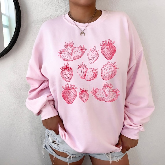 Strawberry Sweater Strawberry Shirt Cottagecore Sweater | Etsy