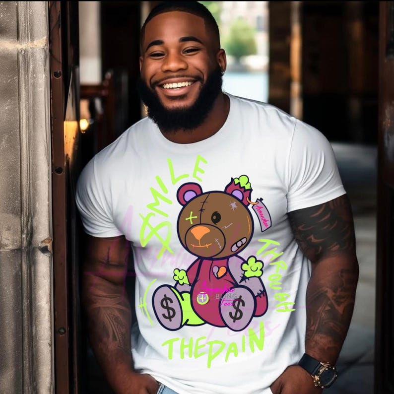 Smile Through the Pain Bear PNG File. Encouraging PNG (digital Download ...