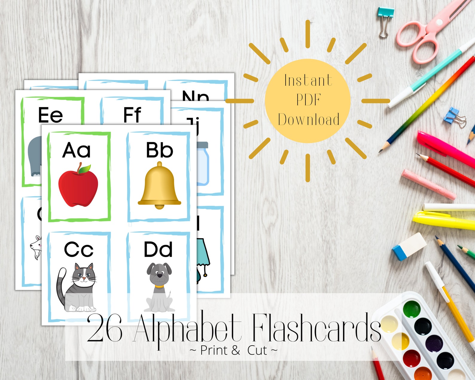Alphabet Flashcards: Printable ABC Montessori Cards (PDF) - Etsy