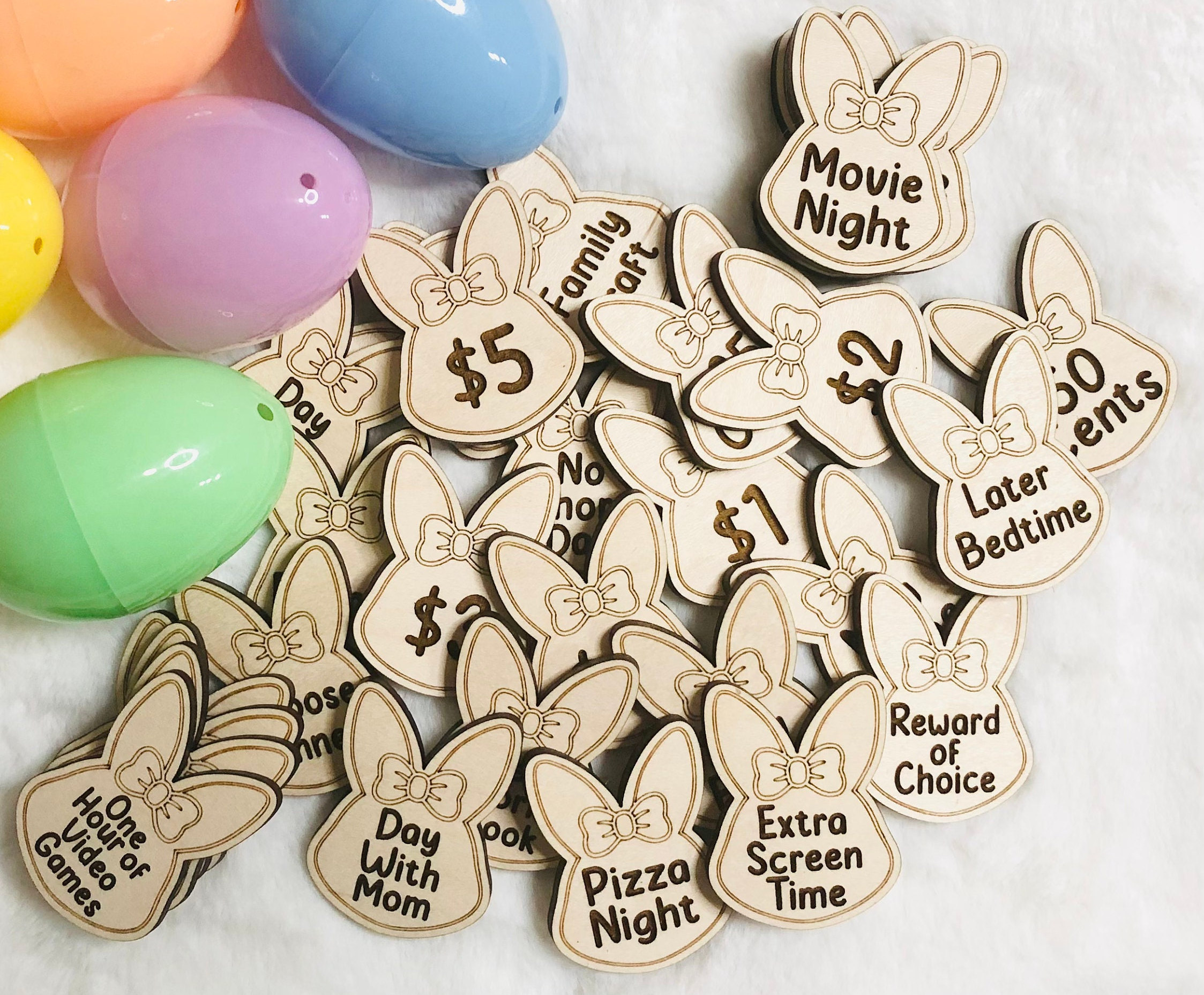Easter Tokens 30, Advent Tokens, Holiday Tokens, Bunny Tokens, Reward ...