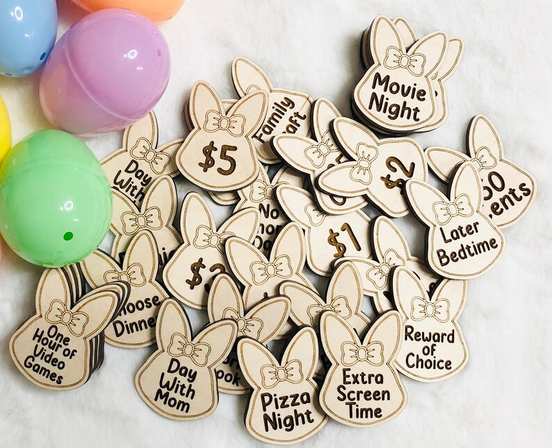 Easter Tokens 30, Advent Tokens, Holiday Tokens, Bunny Tokens, Reward ...