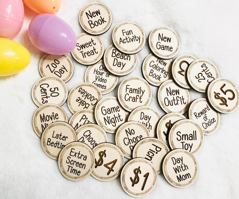 Easter Tokens 30, Advent Tokens, Holiday Tokens, Bunny Tokens, Reward ...