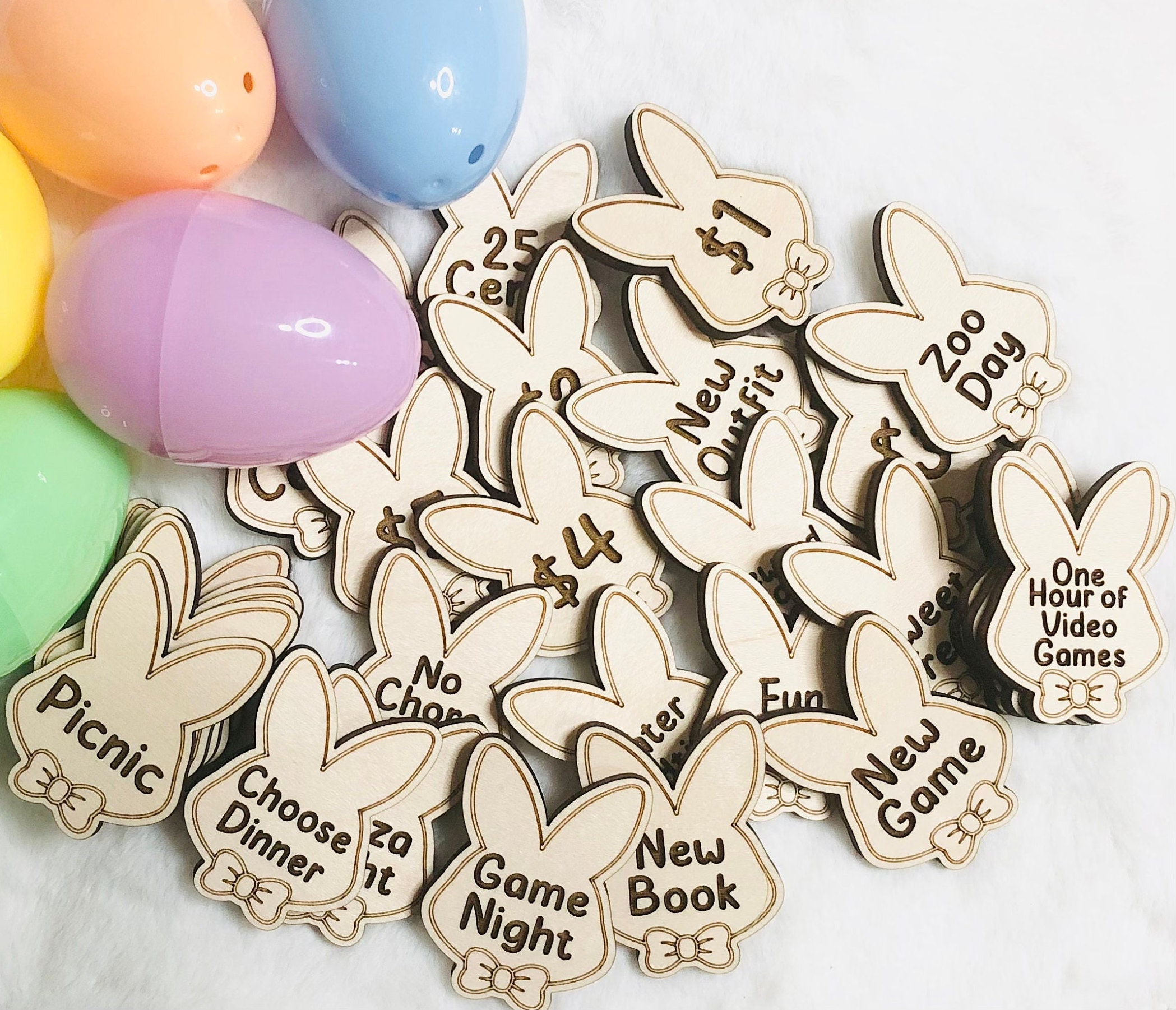 Easter Tokens 30, Advent Tokens, Holiday Tokens, Bunny Tokens, Reward ...