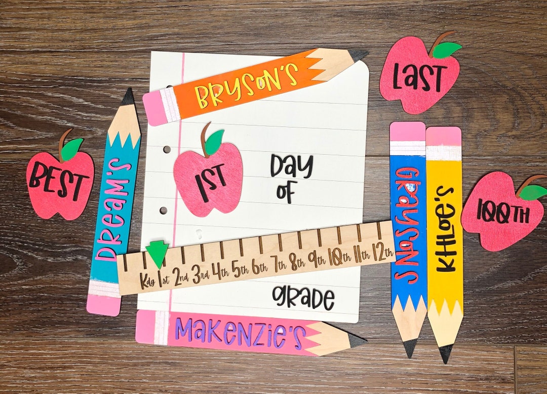 Back to School Sign, Interchangeable School Sign, School Milestone Sign ...
