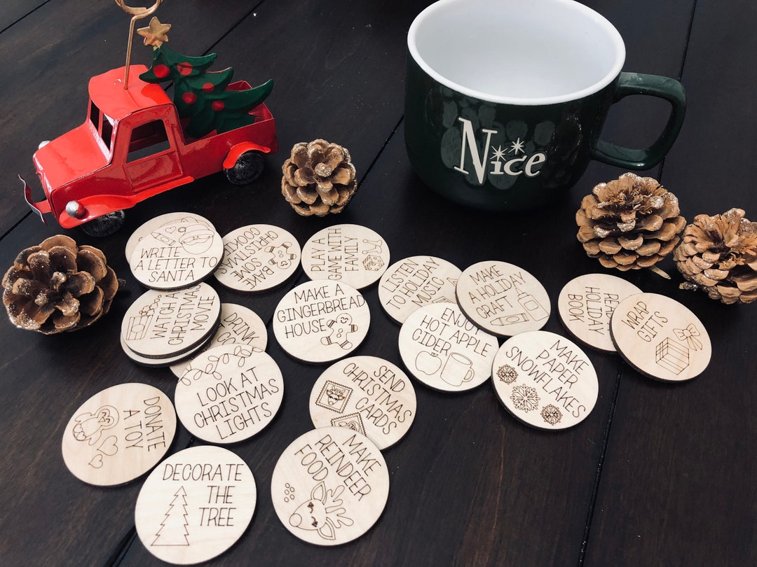 Advent Tokens, Christmas Family Tokens, Stocking Stuffer, Kid Christmas ...