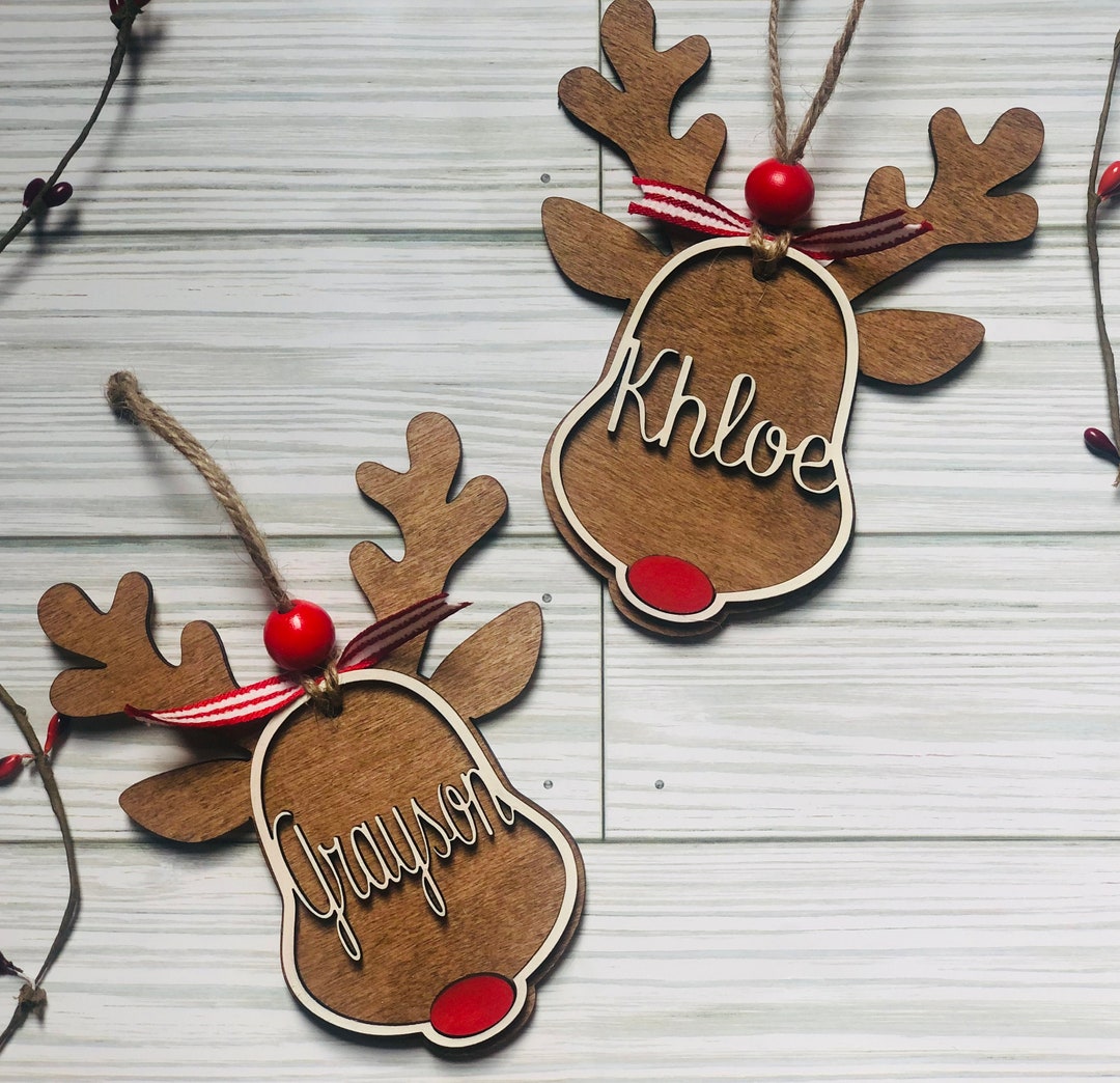Personalized Reindeer Ornament, Reindeer Ornament, Christmas Ornament ...