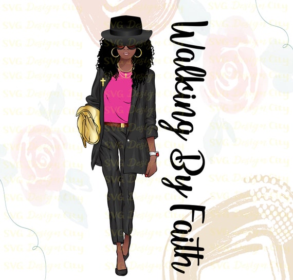 Lady in Pink Faith PNG Black Woman PNG Black Woman in Pink | Etsy