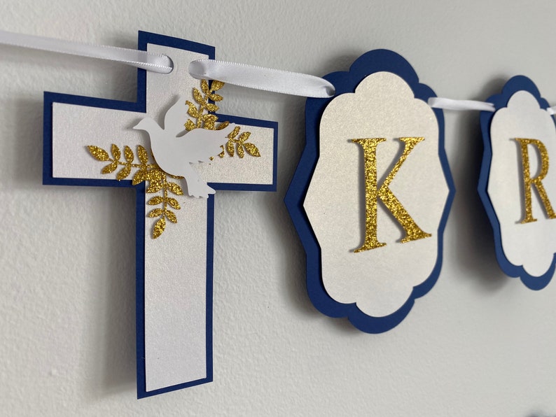 God Bless Banner Baptism Banner First Communion Banner - Etsy