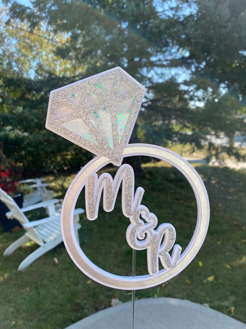 Engagement Cake Topper, Ring Cake Topper, Shaker Cake Topper - Etsy