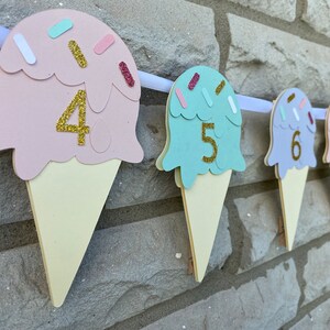 Ice Cream Monthly Picture Display Banner, Sweet One First Birthday ...