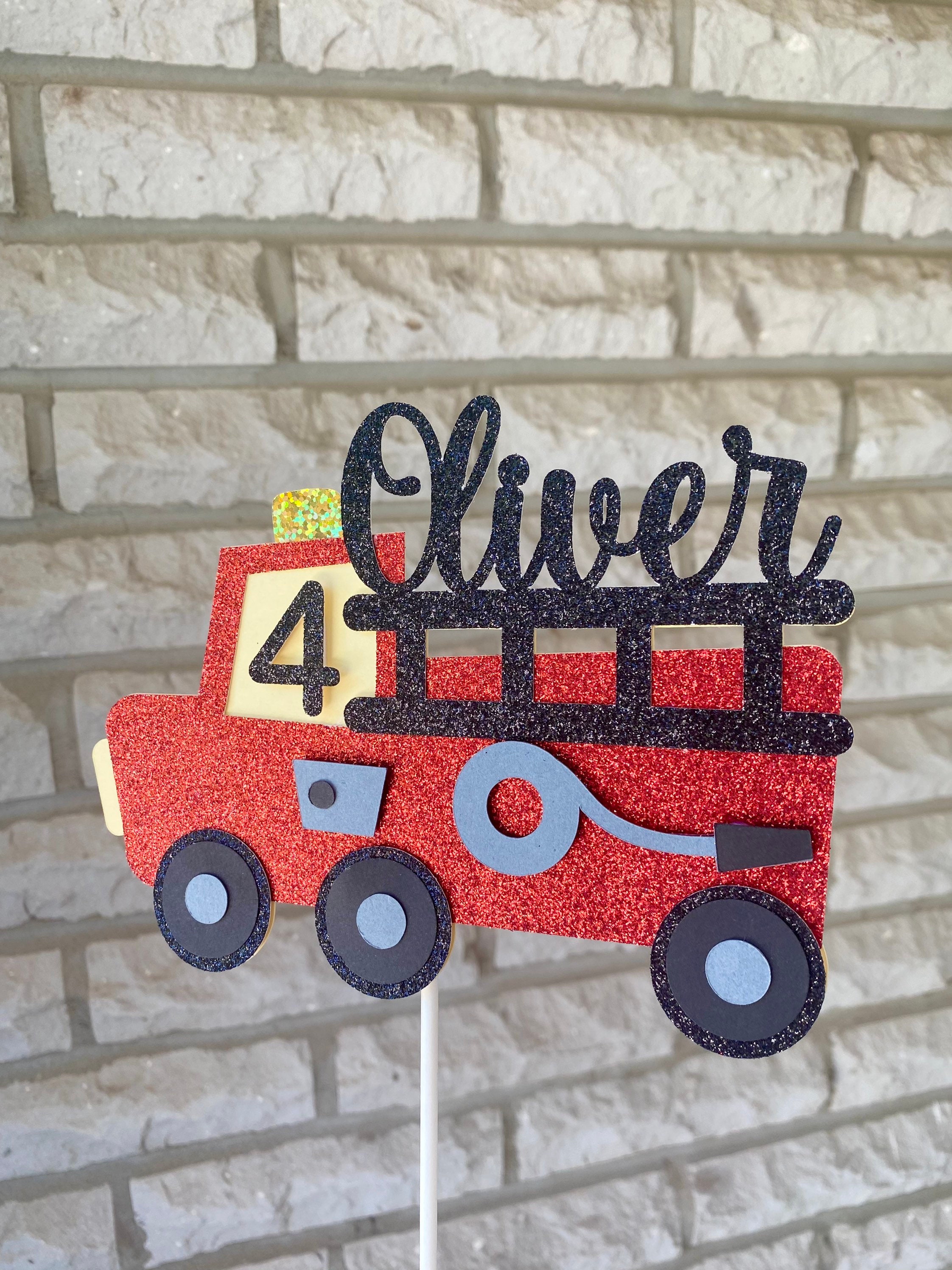 Fire Truck Cake Topper Fire Cake Topper Fire Truck Birthday | Etsy
