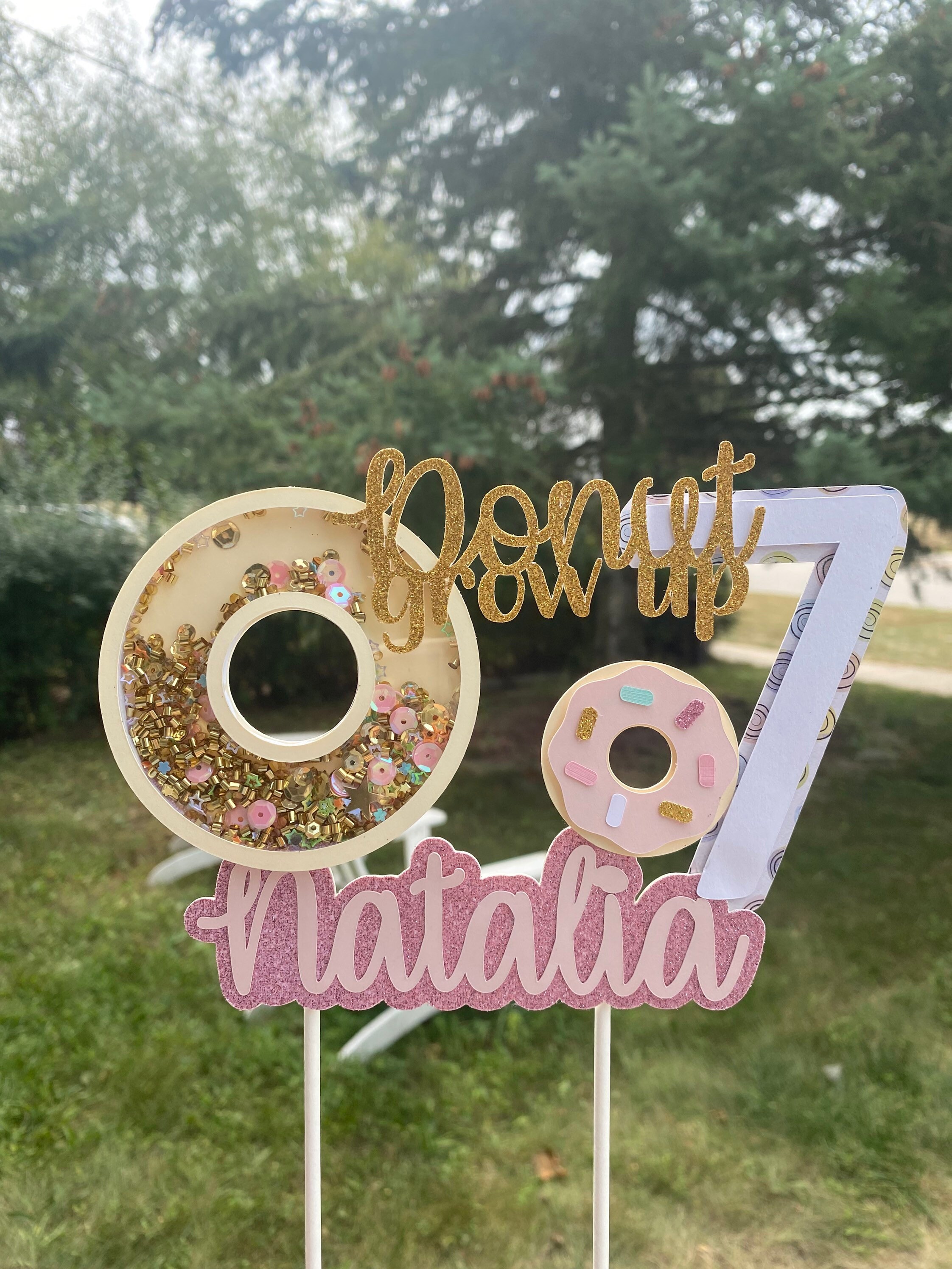 Donut Grow up Shaker Cake Topper Donut Topper Donut First | Etsy Canada
