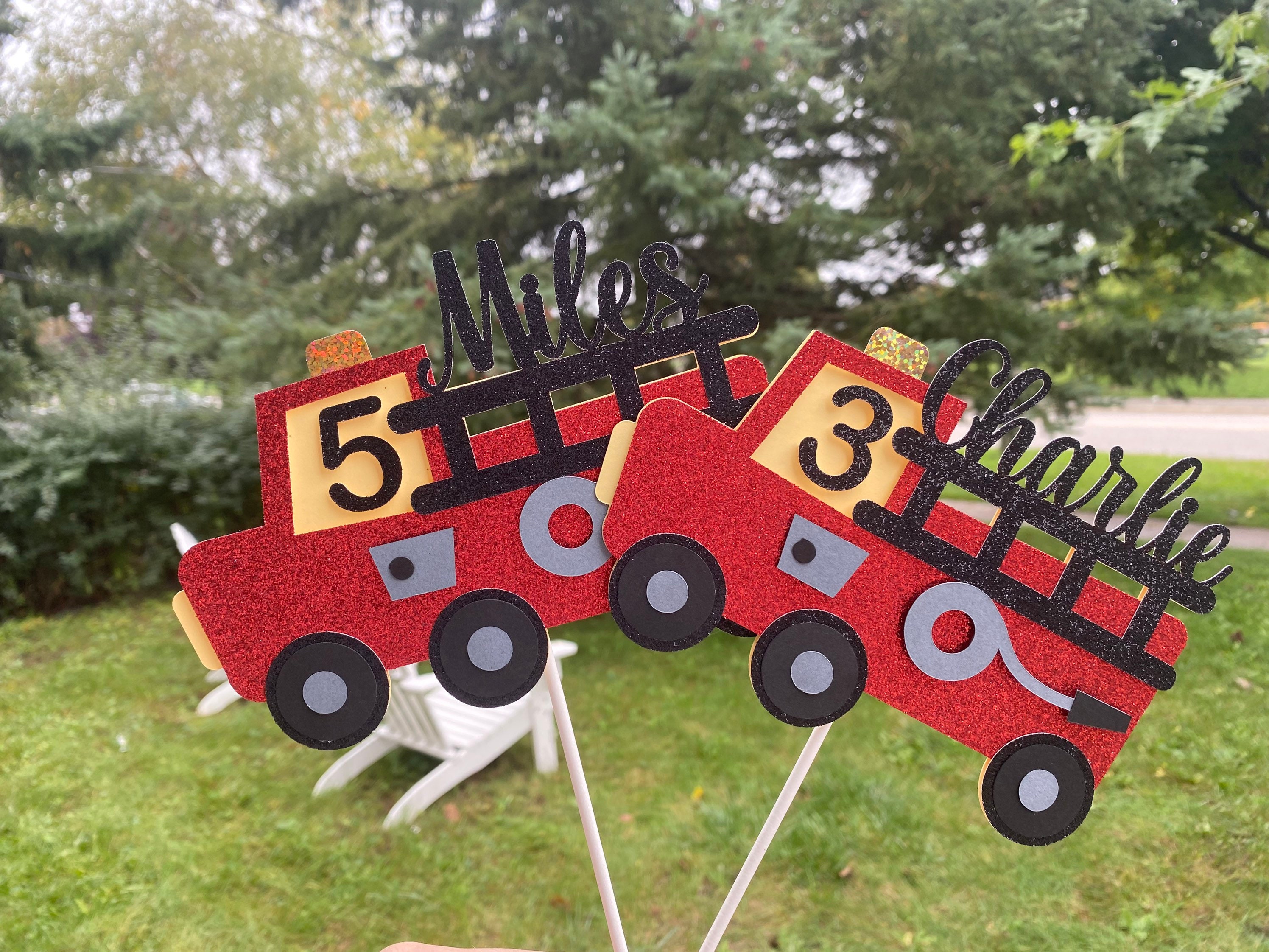 Fire Truck Cake Topper Fire Cake Topper Fire Truck Birthday | Etsy